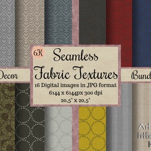 80 Seamless Fabric Textures, Seamless Fabric Patterns, Digital Papers ...