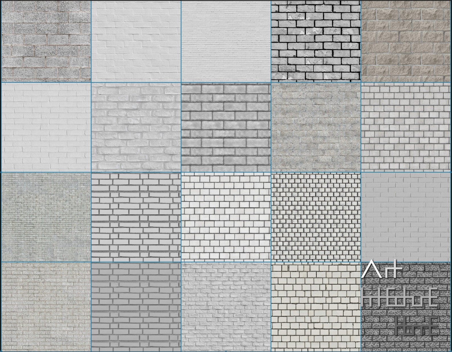 Seamless Gray Brick Textures, Cement Patterns, Tileable Digital Papers ...