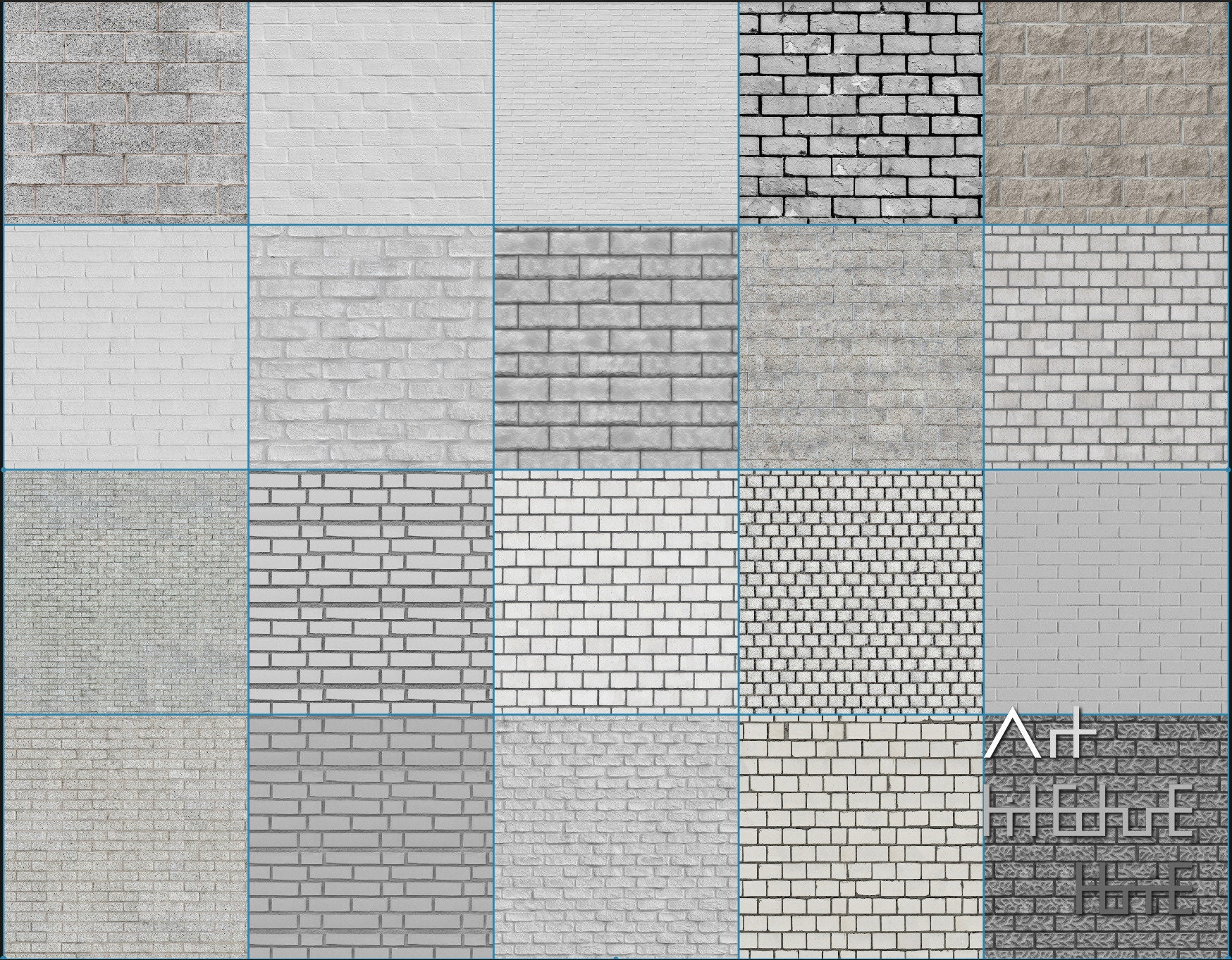 Seamless Gray Brick Textures, Cement Patterns, Tileable Digital Papers ...