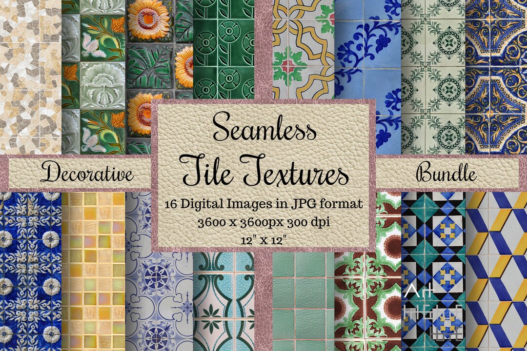 Seamless Decorative TİLE TEXTURES, Motif Brick Patterns, Digital Papers ...