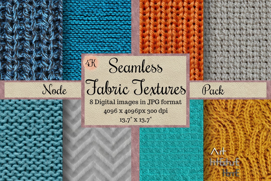 Seamless Fabric Textures, Node Fabric Patterns, Wool Digital Papers ...