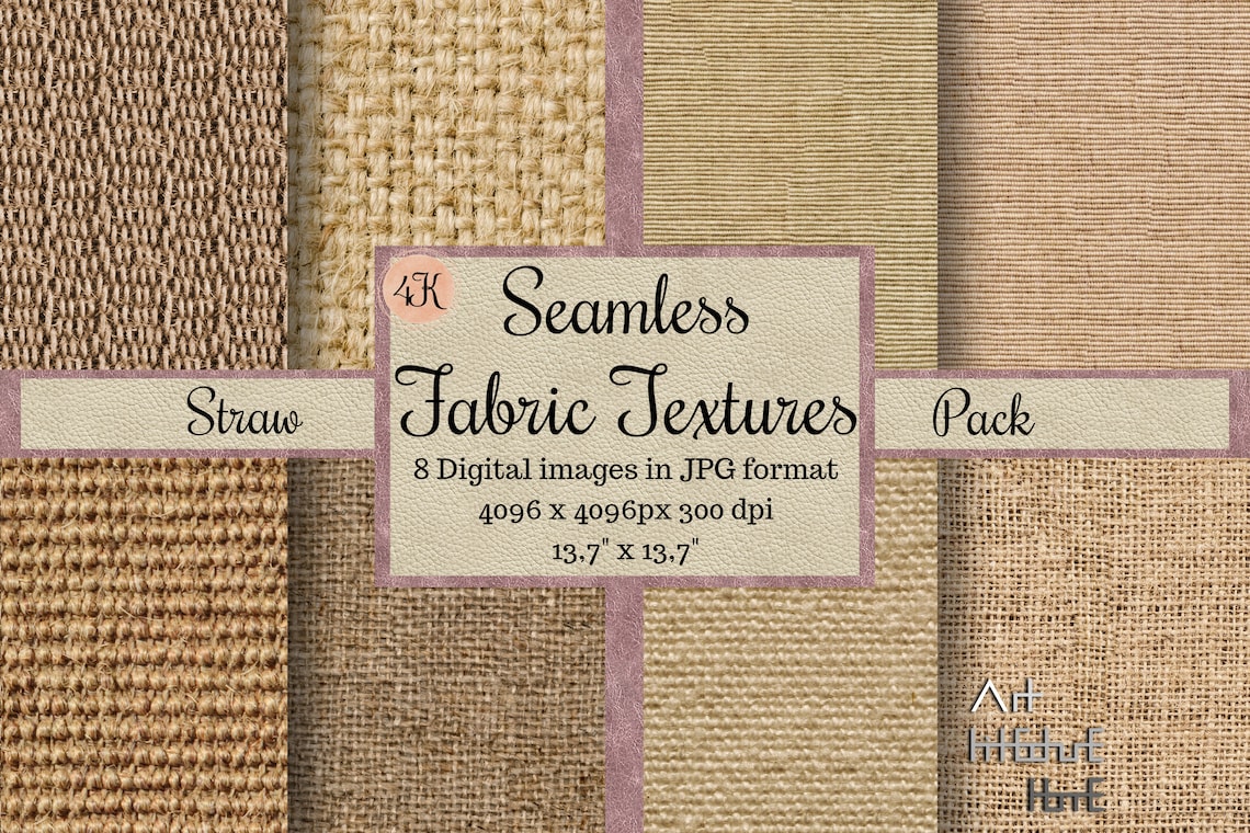 Seamless Straw Fabric Textures, Wool Textile Patterns, Cotton Digital ...