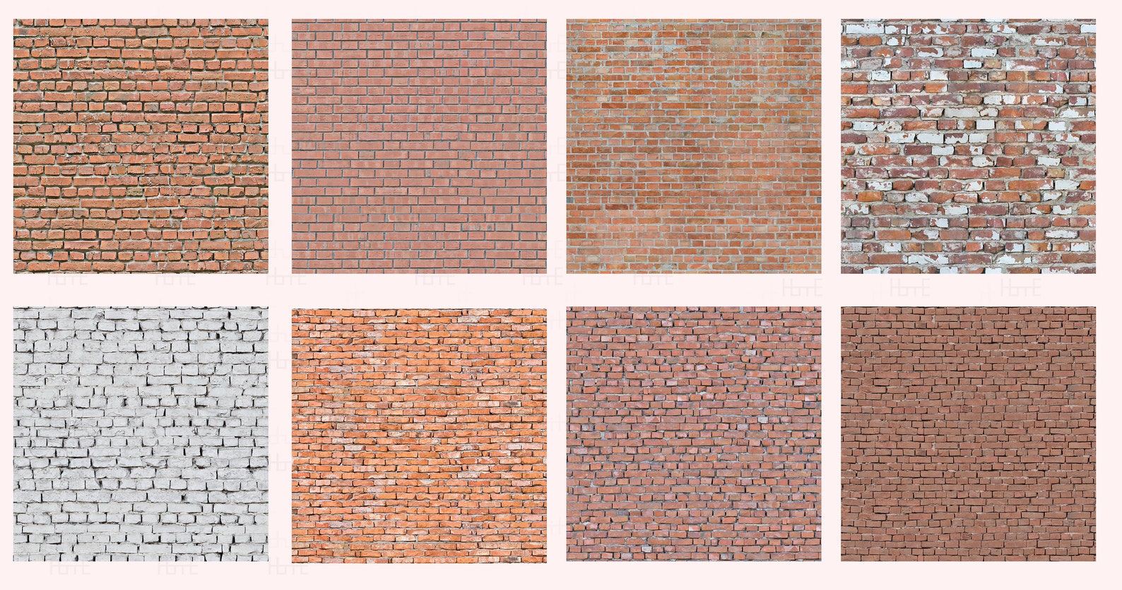 Seamless Brick Textures Rustic Brick Wall Patterns Tileable - Etsy