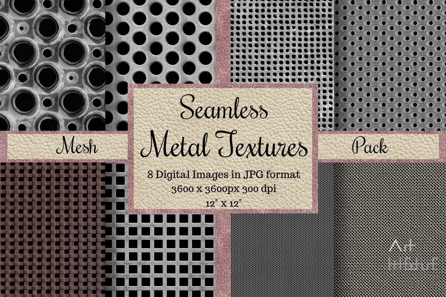 76 SEAMLESS METAL TEXTURES, Metal Patterns, Steel Digital Papers ...