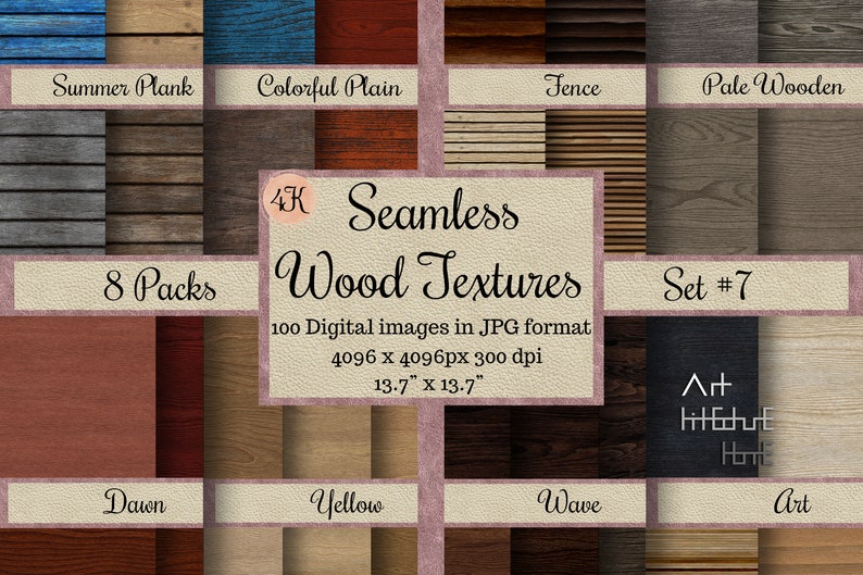 100 Seamless Plank Textures, Wood Patterns, Parquet Digital Papers for ...