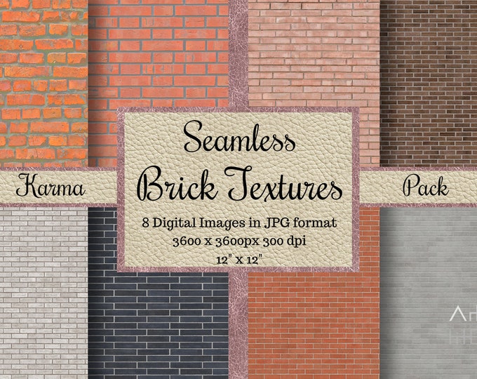 20 Brick Patterns Seamless Stone Patterns Bricks Repeatable Pattern Bricks Endless Pattern Red ...