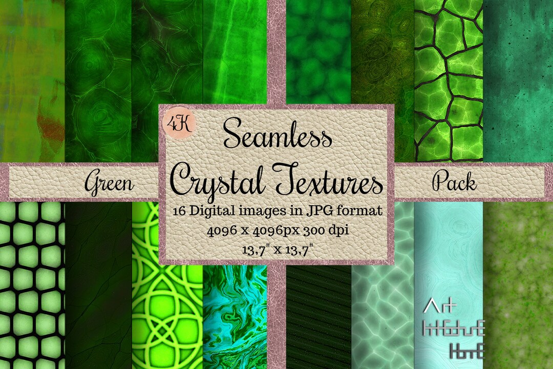 Seamless Green Abstract TEXTURES, Glass Patterns, Crystal Digital ...