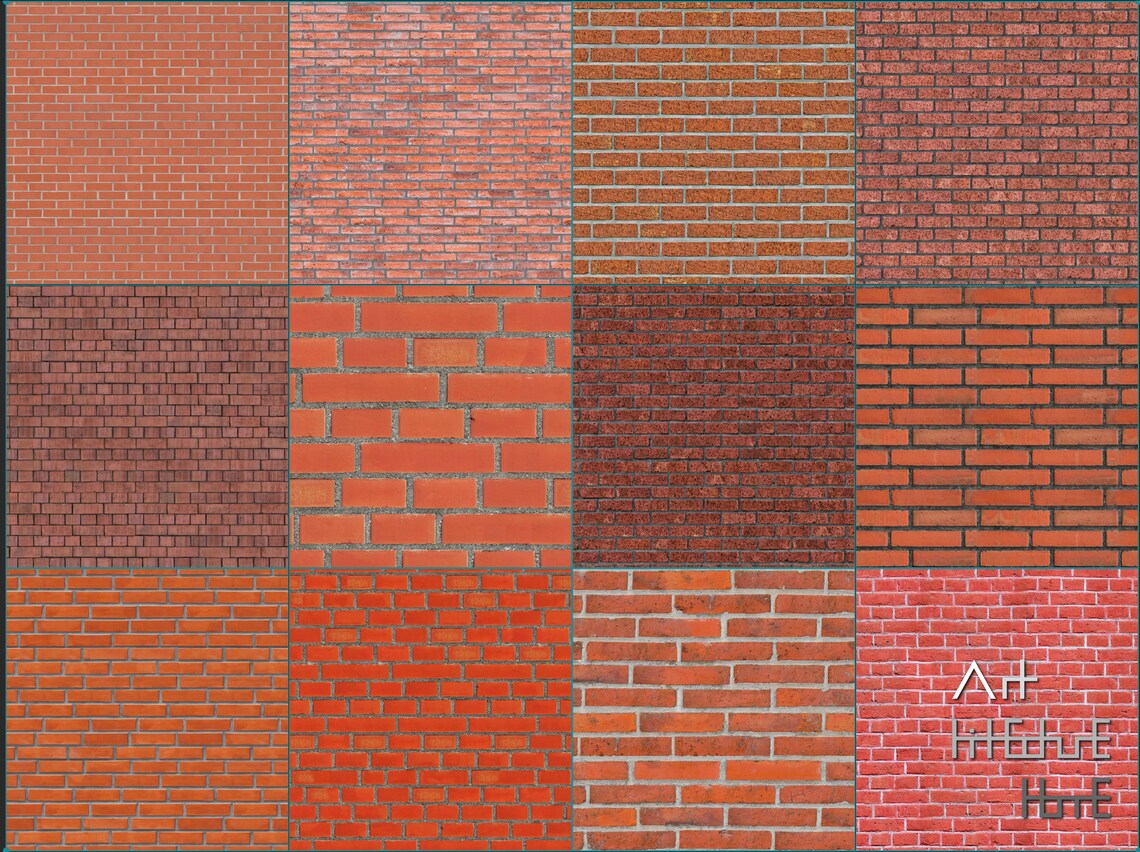 Seamless Red Brick Textures, Tile Patterns, Tileable Wall, Digital ...