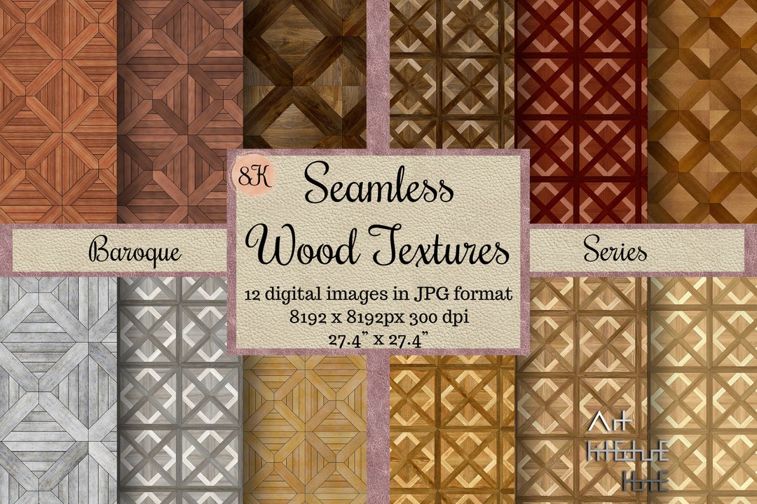 Seamless Baroque Wood Textures, Square Parquet, Flooring Patterns, Wood ...