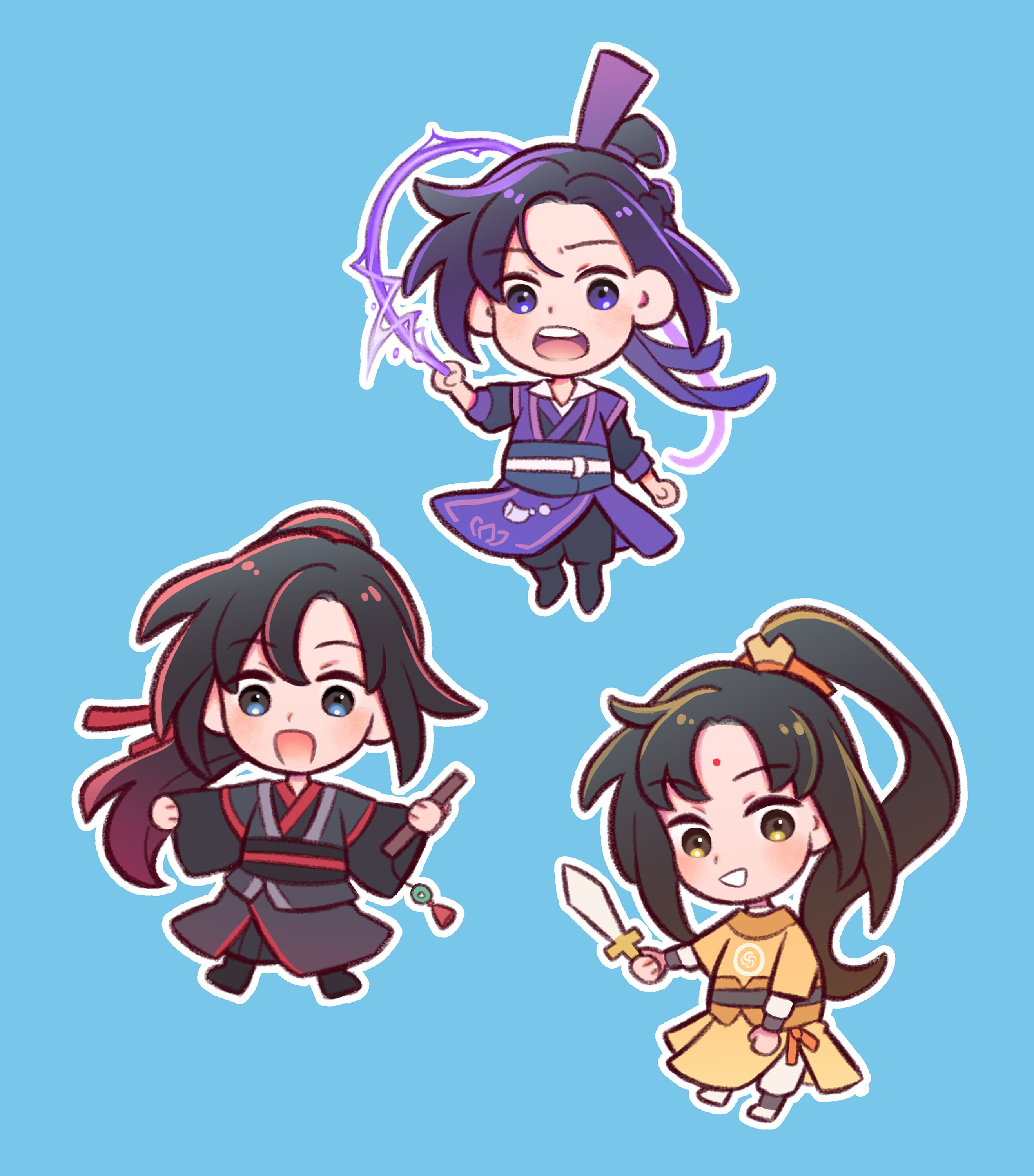 Full Colored Half Body/chibi Commission - Etsy