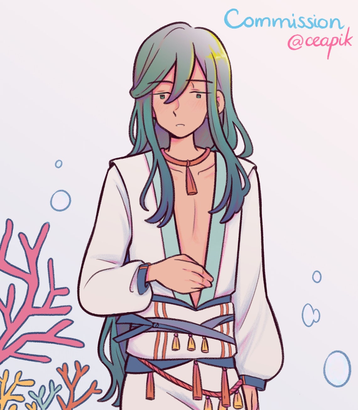 Full Colored Half Body/chibi Commission - Etsy