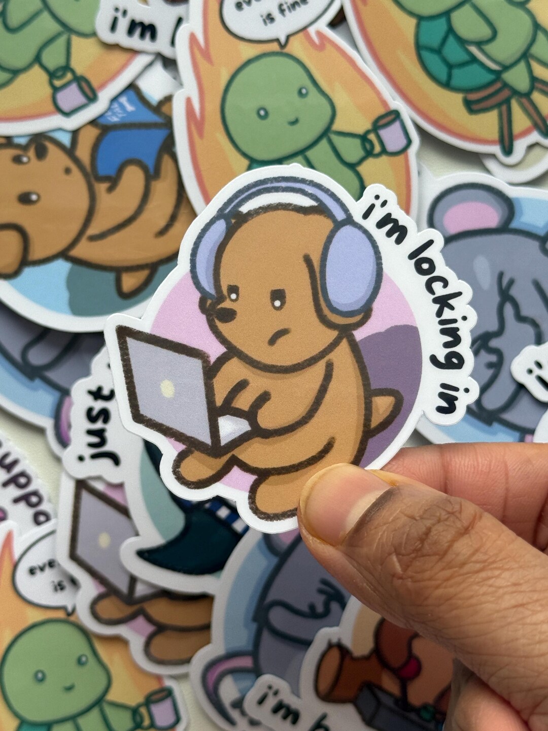 I'm Locking in | Funny Dog Work, Motivational Productive Sticker ...
