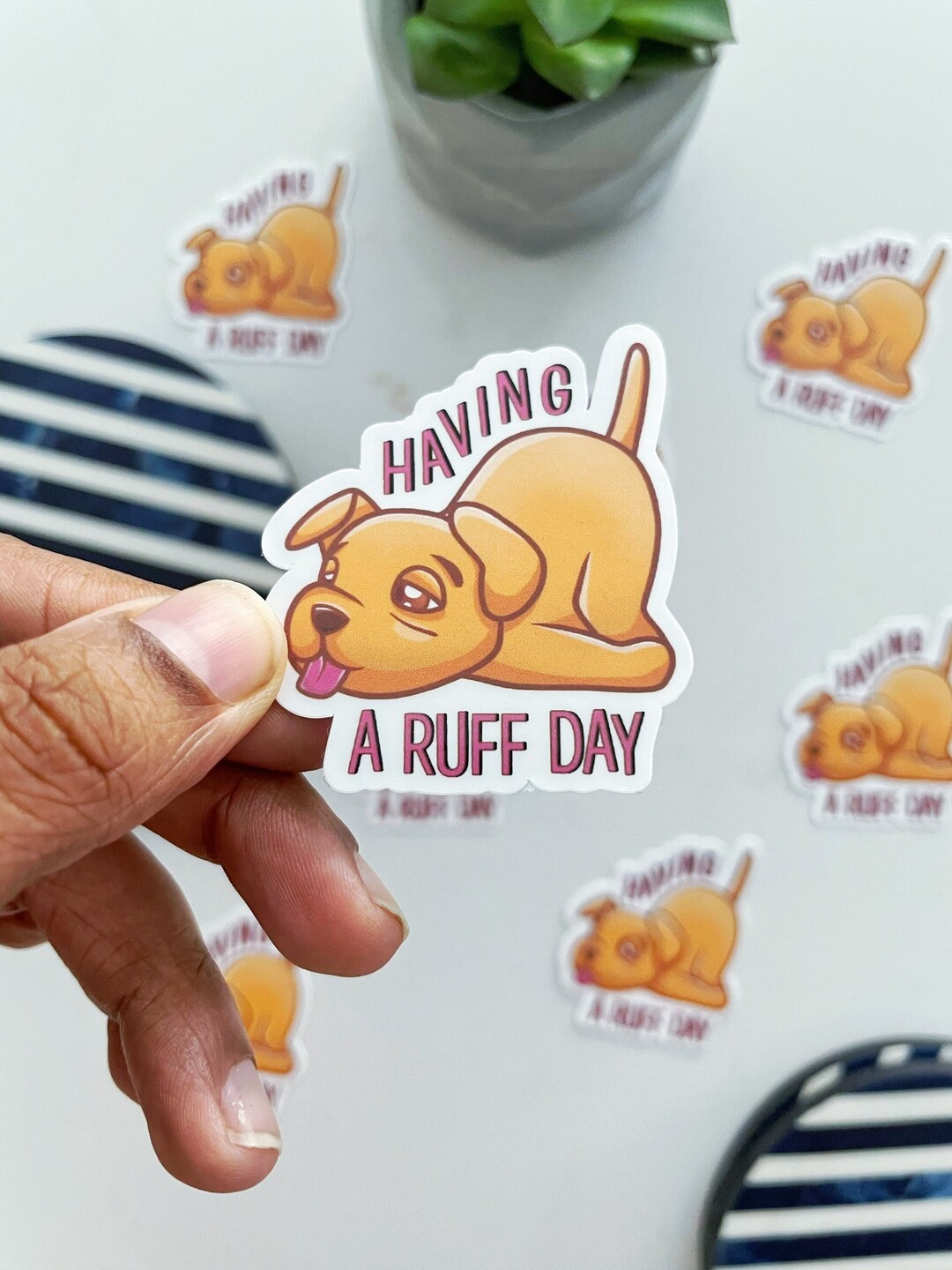 Having a Ruff Day | Pun Sticker | Funny Pun| Funny Sticker | Cute ...