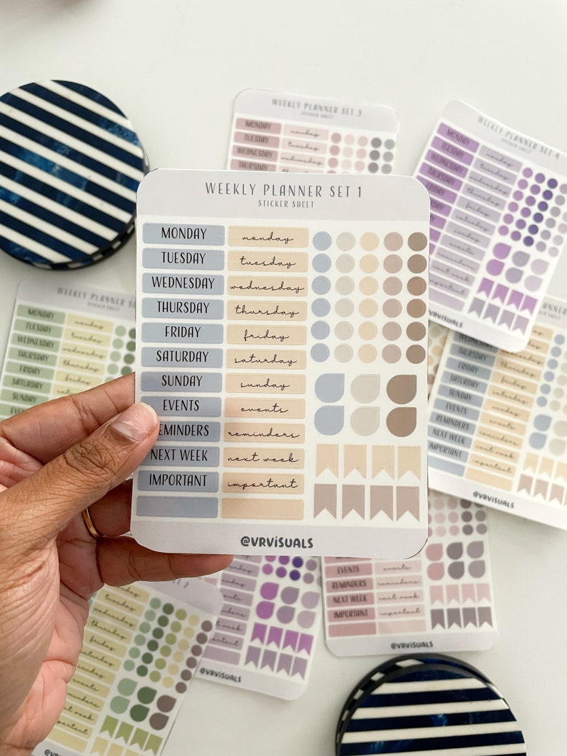 Weekly Planner Stickers | Journaling Stickers | Days of the Week ...