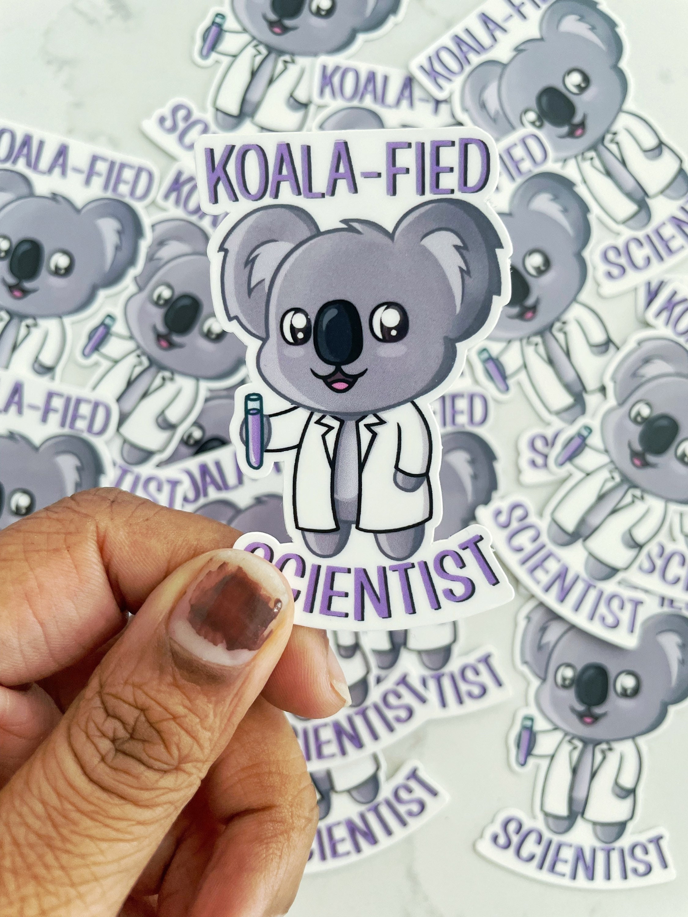Koalified Scientist Sticker | Science Sticker | Funny Sticker | Glossy ...