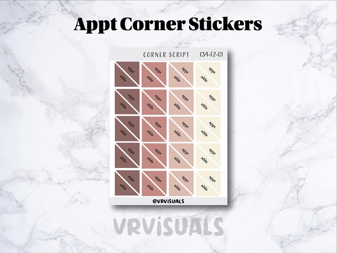 Appt Mini Corner Stickers|minimal, Functional|weekly Sticker|clear ...