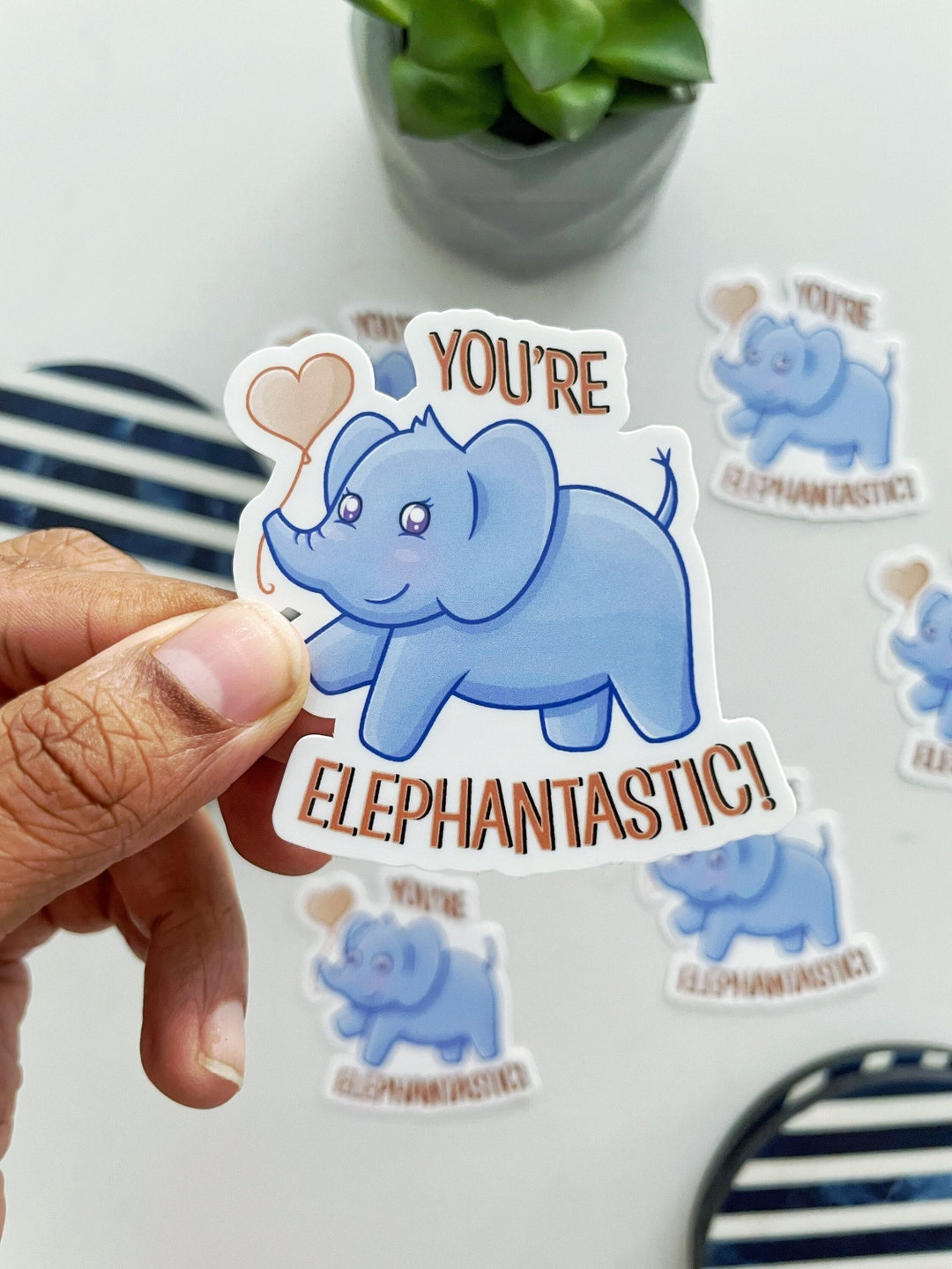 You're Elephantastic ! | Pun Sticker | Funny Pun| Funny Sticker | Cute ...