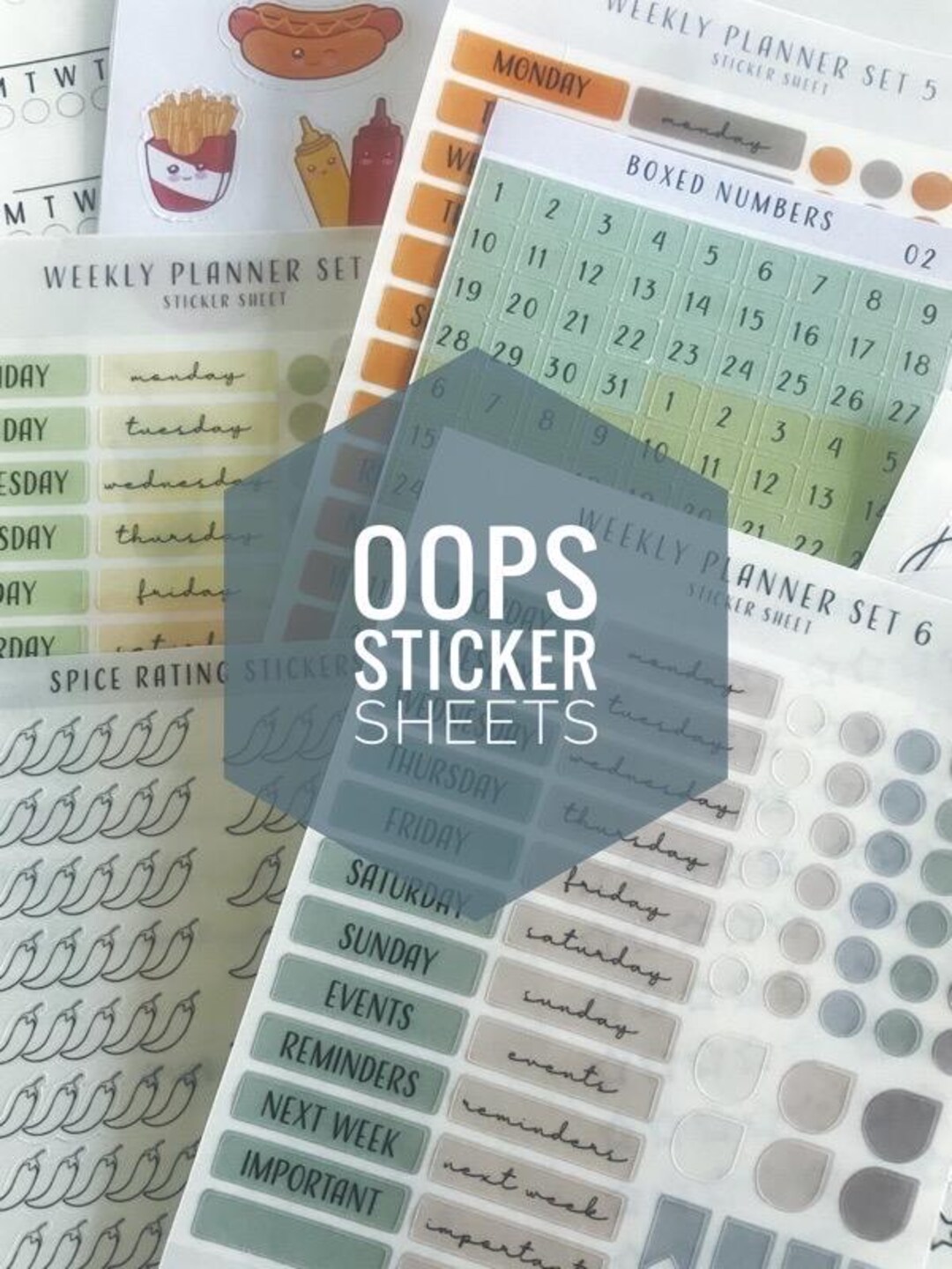 OOPS STICKER BAGS - 9-10sheets|oops Sheet Bundles |planner, Agenda ...