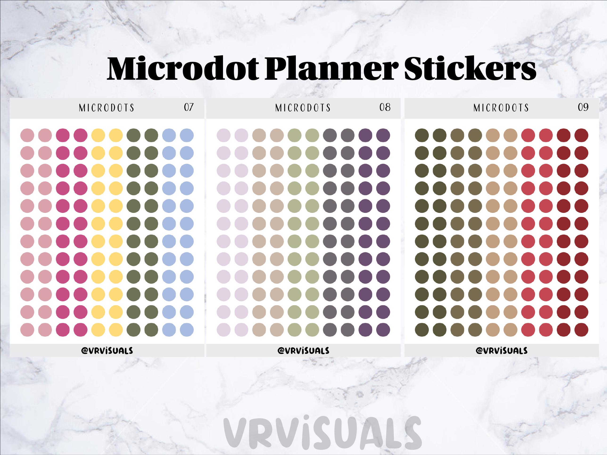 Microdot Stickers | Tiny Micro Circle Stickers| Journaling Stickers ...
