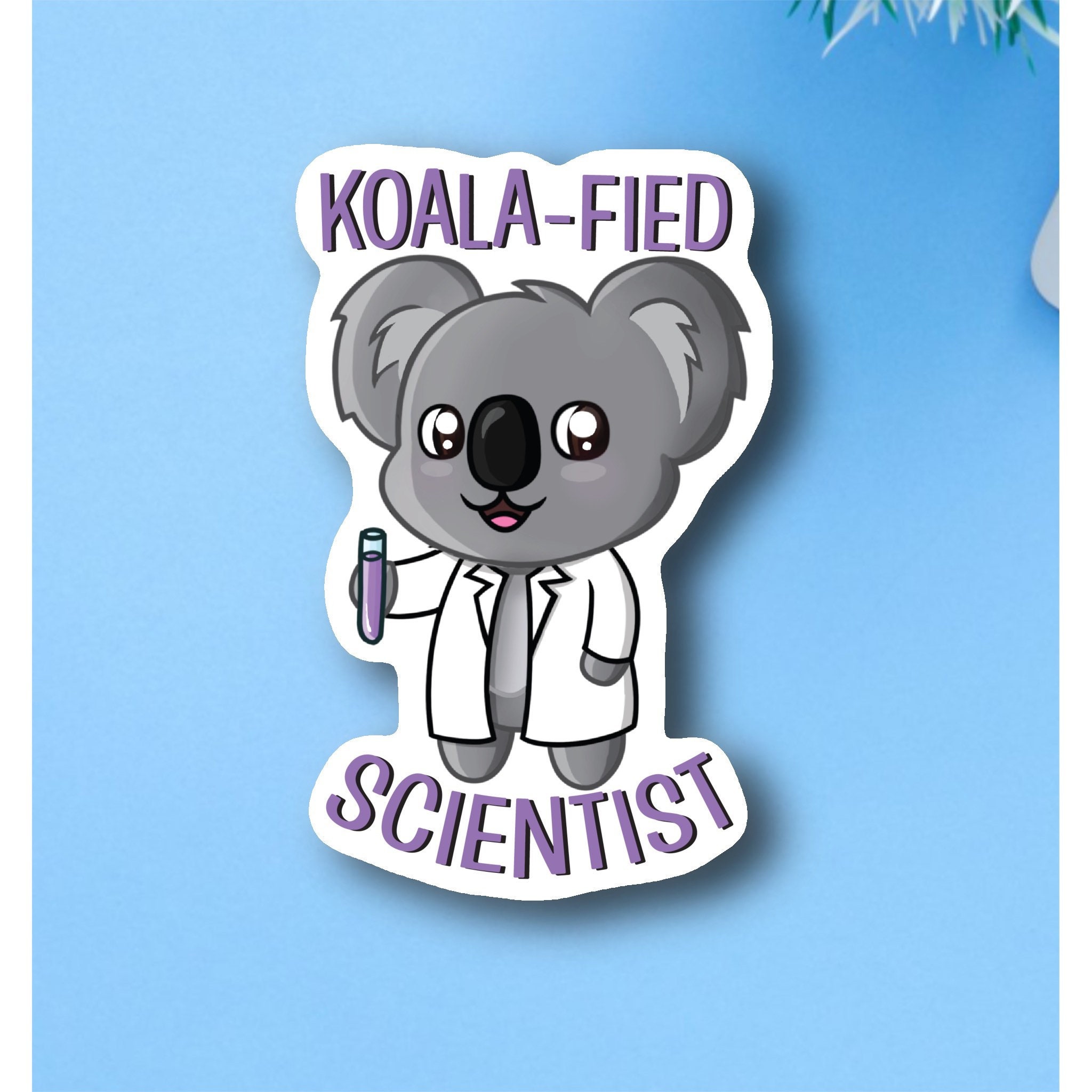 Koalified Scientist Sticker Science Sticker Funny Sticker Glossy Vinyl ...