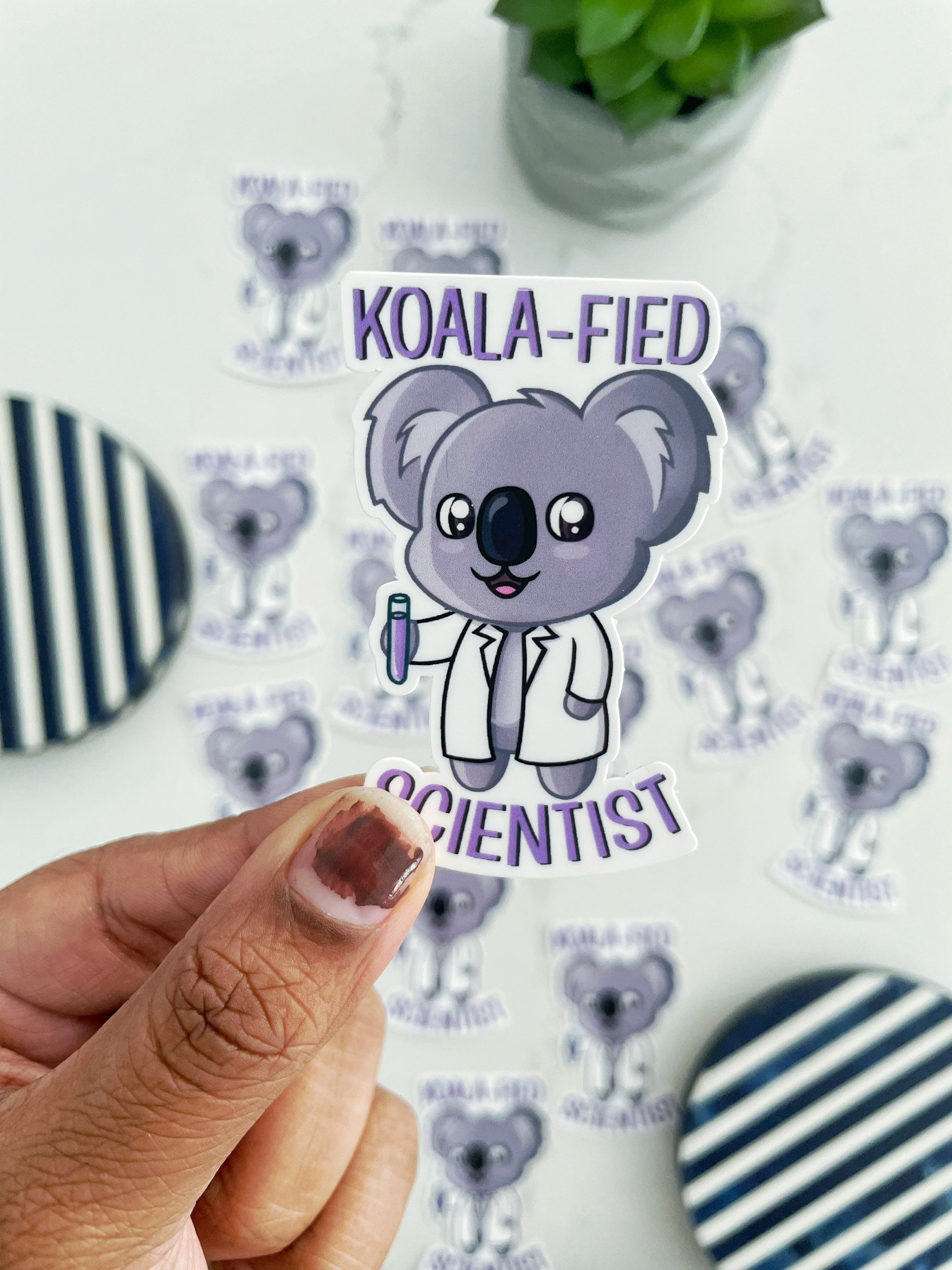 Koalified Scientist Sticker Science Sticker Funny Sticker Glossy Vinyl ...
