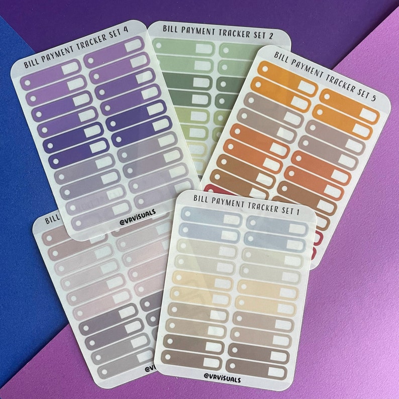 Payment Tracker Sticker Sheet | Payment Due Stickers | Monthly Bills ...