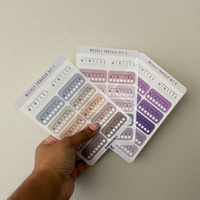 Weekly Habit Tracker Sticker Sheet Clear Matte Sticker Paper - Etsy