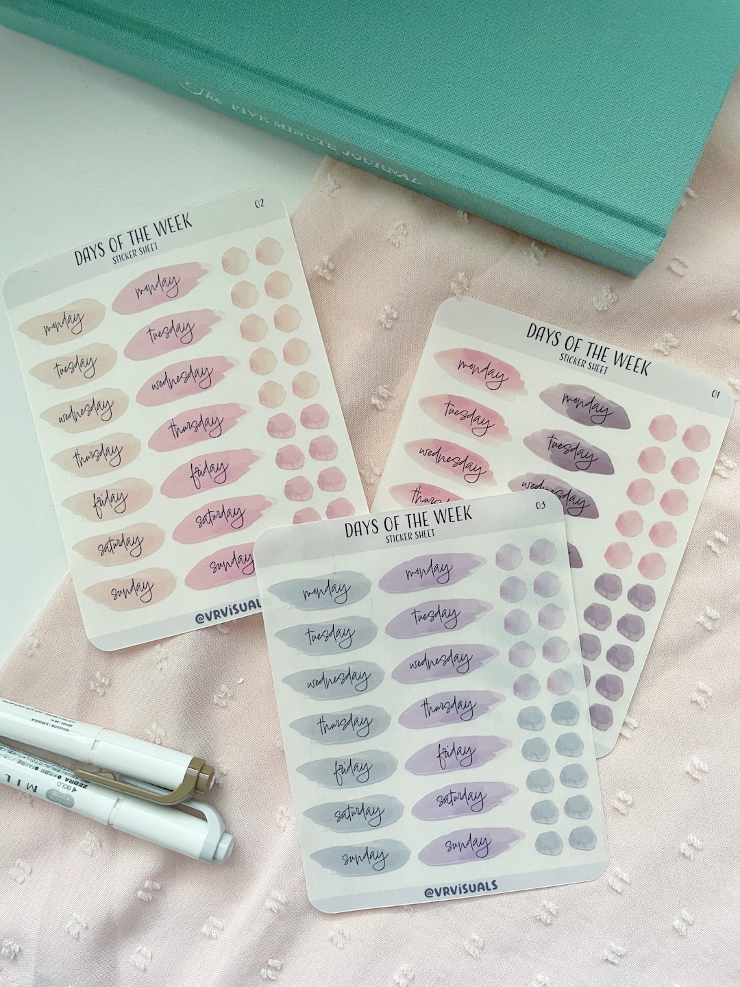 Days of the Week Planner Stickers | Journaling Stickers | Weekly Spread ...