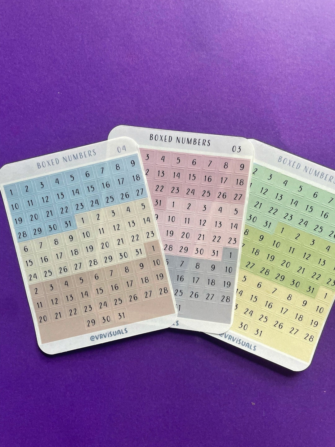 Boxed Number Planner Stickers | Stickers | Functional Stickers ...