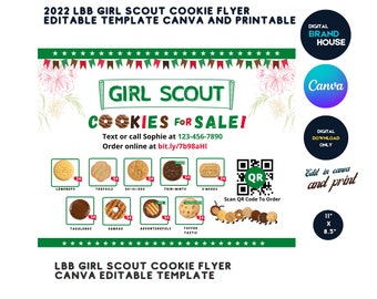 LBB Girl Scout Cookie Tally Sheet Editable Canva Template | Etsy