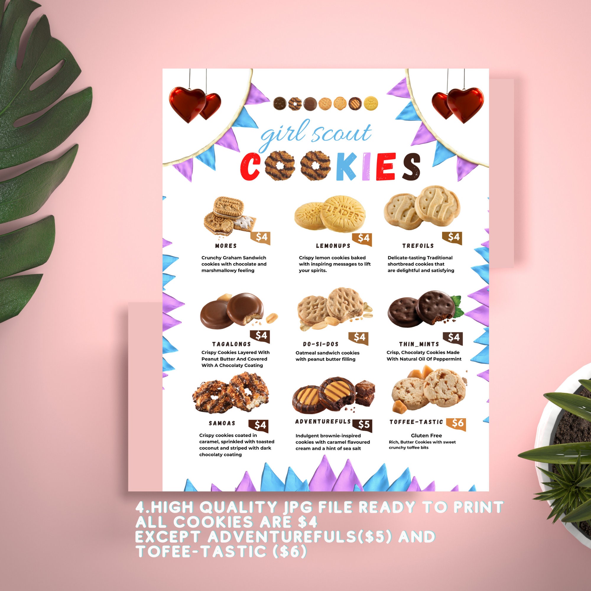 2022 LBB Girl Scout Cookie Menu, Printable 7 High Quality Jpg Files, 8 ...