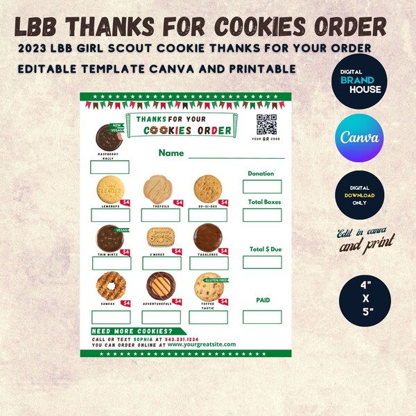 Little Brownie Baker Order Form Template - Etsy
