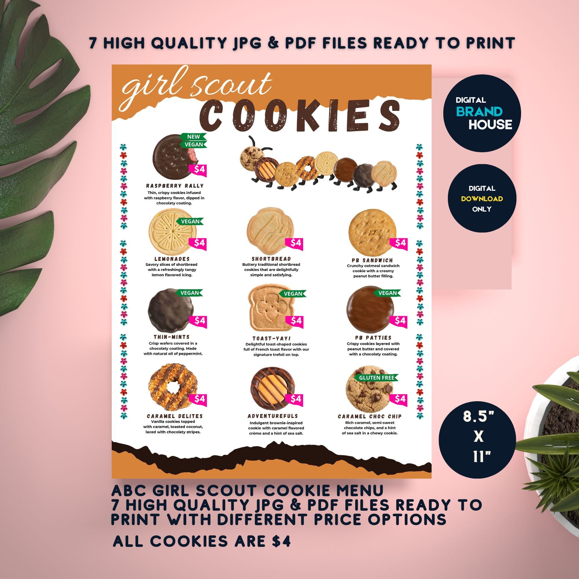 ABC Girl Scout Cookie Printable 2023 7 High Quality Jpg and Pdf Files ...