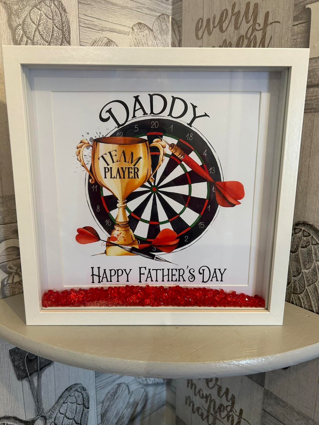 Personalised Darts Frame Shadow Box Frame Darts Gift Fathers Day Gift ...
