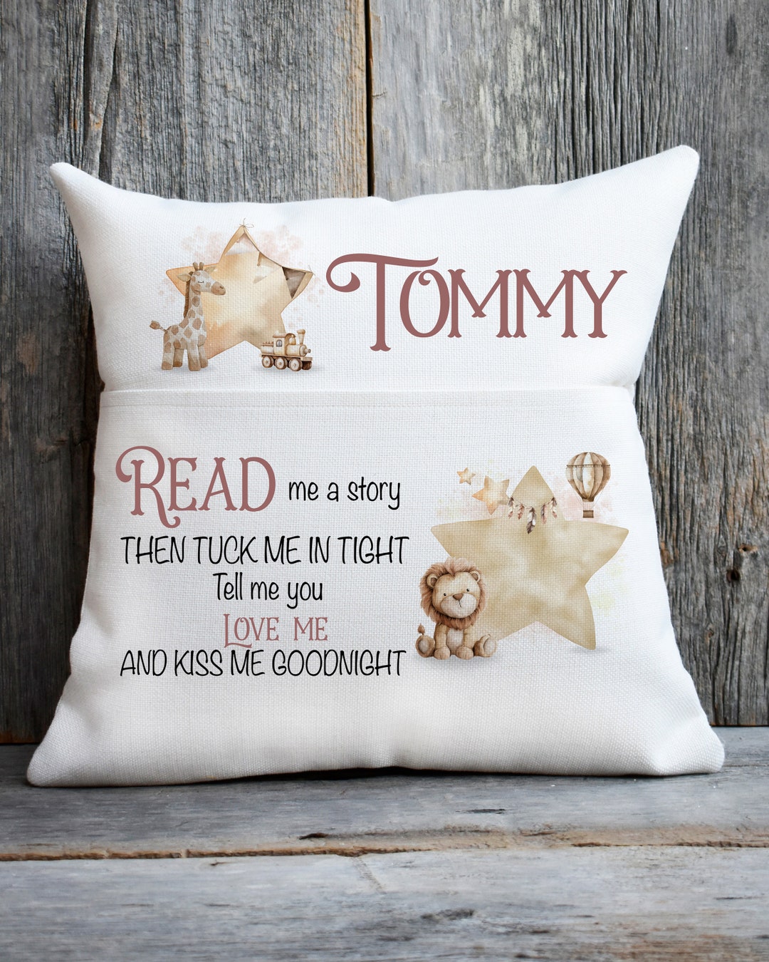 Personalised Book Cushion | Read Me A Story | Cushion | Pocket Cushion ...