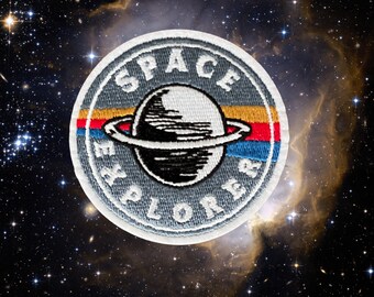 Astronaut Space Explorer Iron / Sew on Embroidered Patch Badge ...