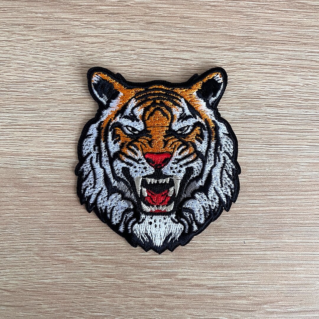Tiger Patch / Tigers Head Patch / Sew or Iron on Embroidered Roaring ...