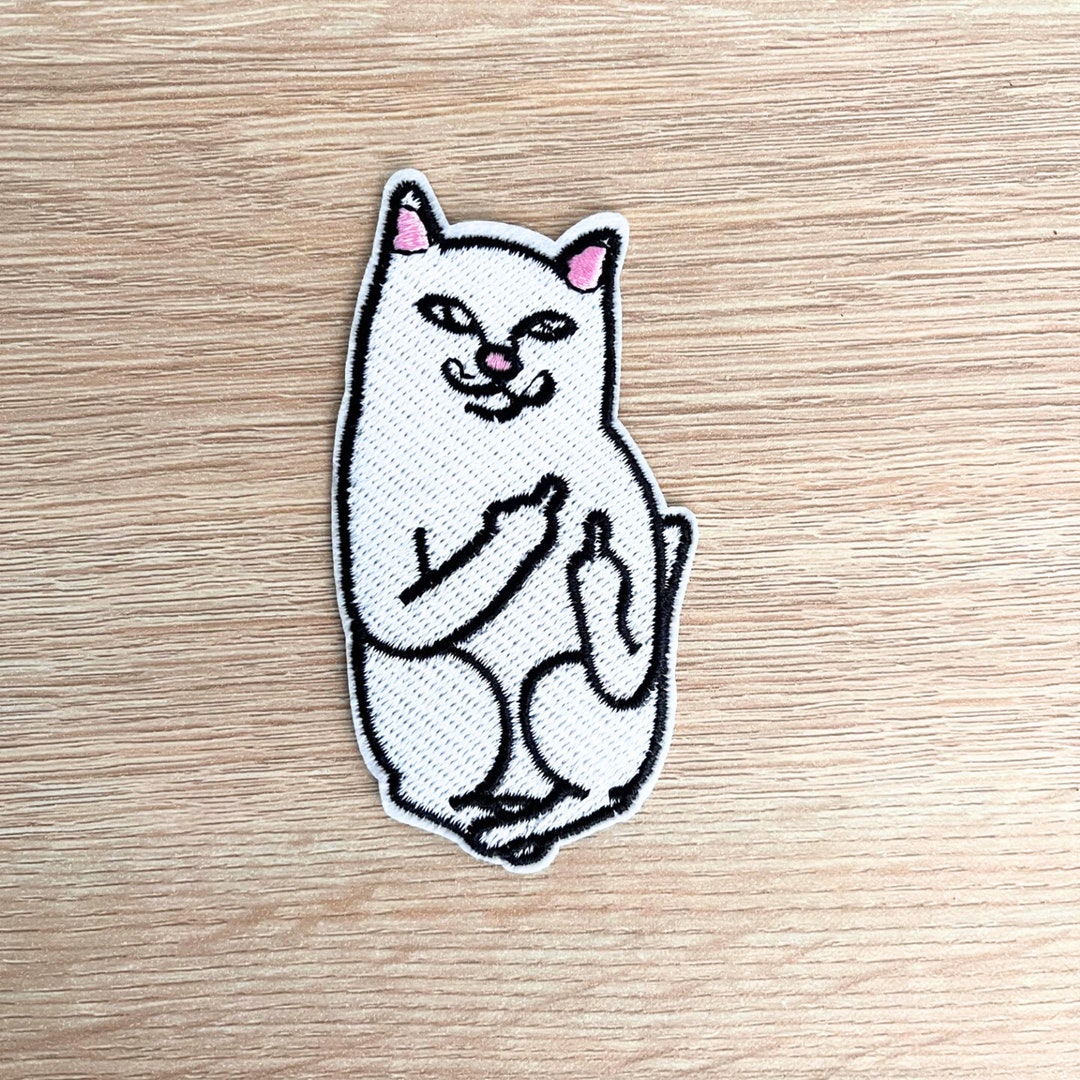 Funny Cat Giving the Finger Patch, Embroidered Kitty Applique - Etsy