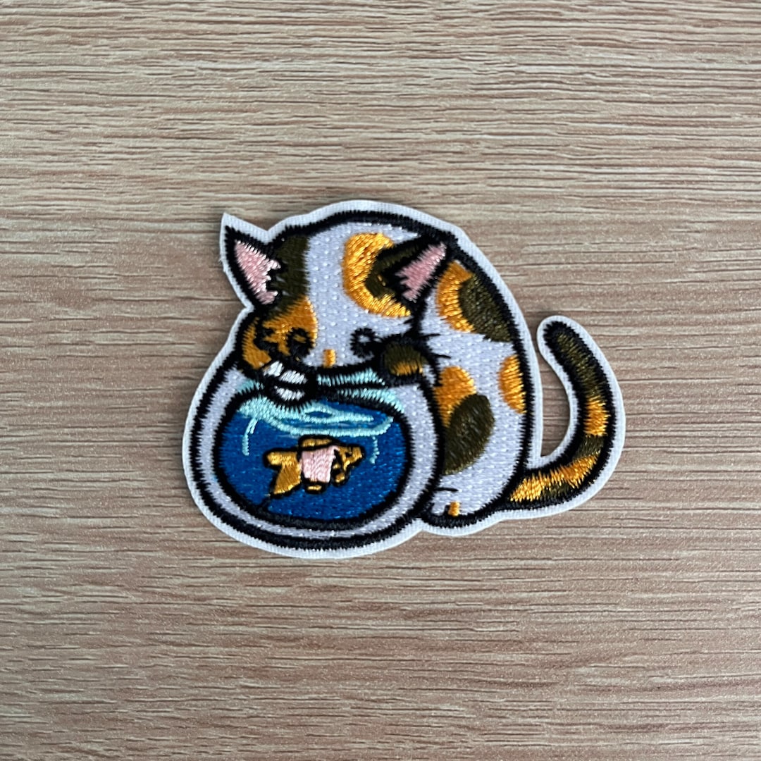 Cute Cat Patch / Funny Cat Patch / Sew or Iron on Embroidered Cat Patch ...