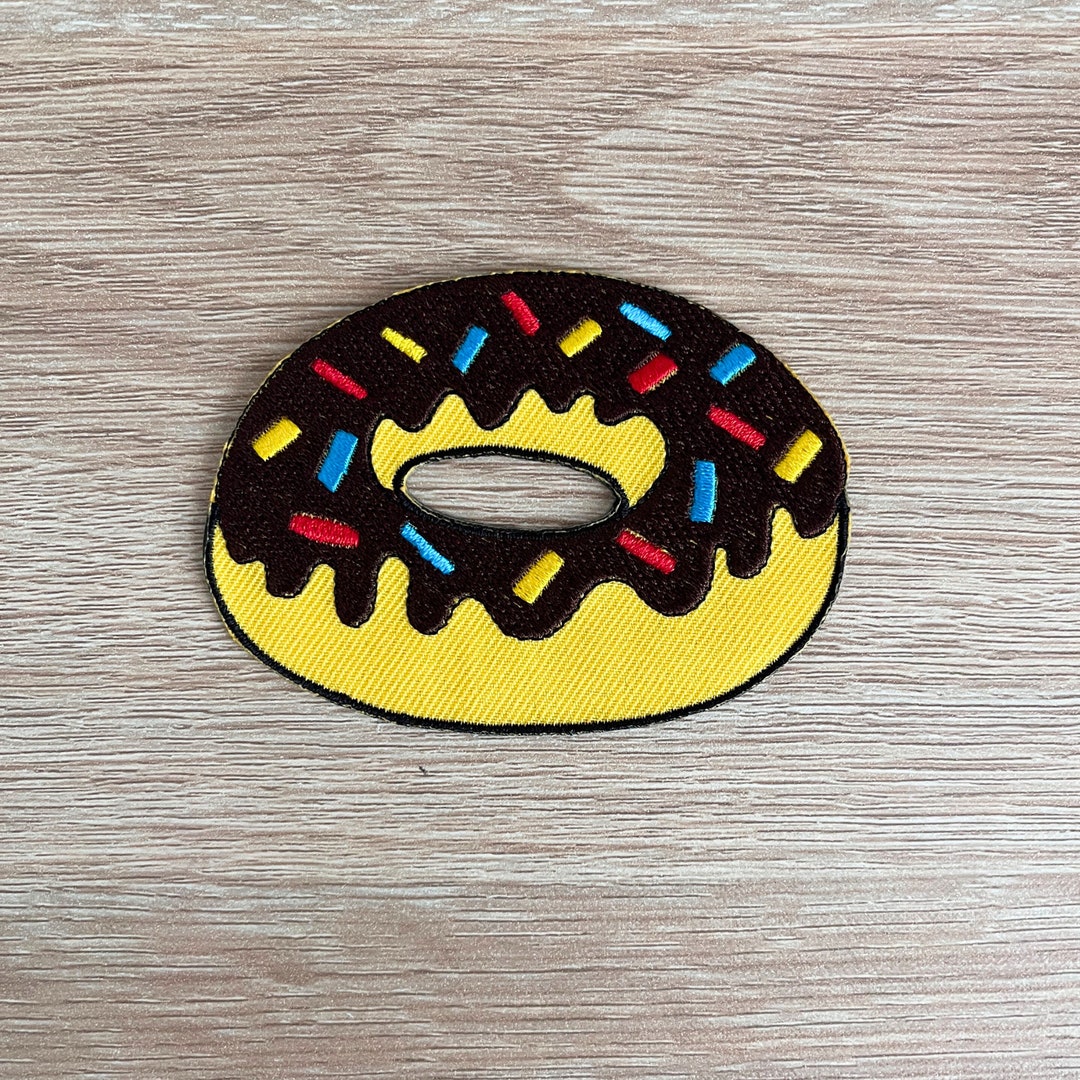 Donut Patch / Cartoon Doughnut With Sprinkles Patch / Food Patch / Sew or Iron on Embroidered ...