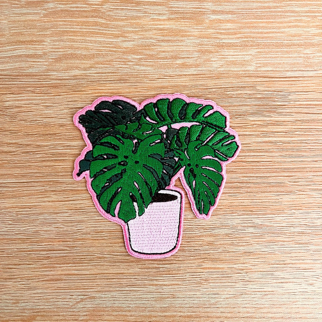 Cheese Plant Patch - Monstera in A Plant Pot Applique Patch - Plant ...