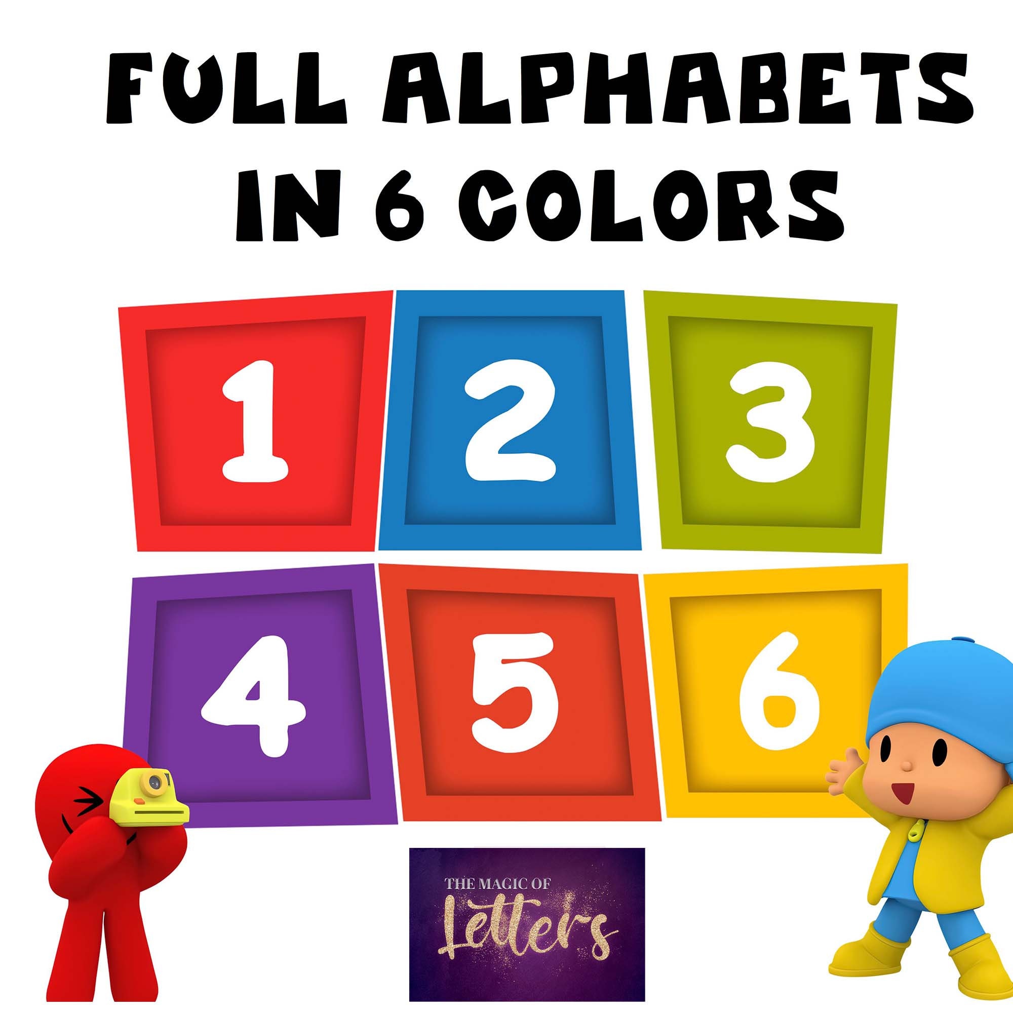 Pocoyo fonts pocoyo alphabets all colors pocoyo png - Etsy España
