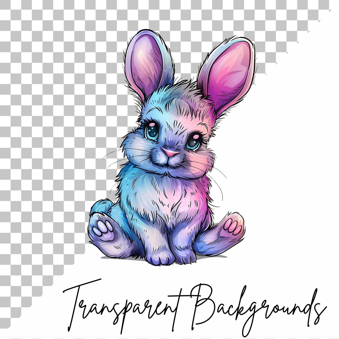 Pastel Bunny Clipart, Easter Png, Bunny Png, Rabbit Png, Easter Clipart ...