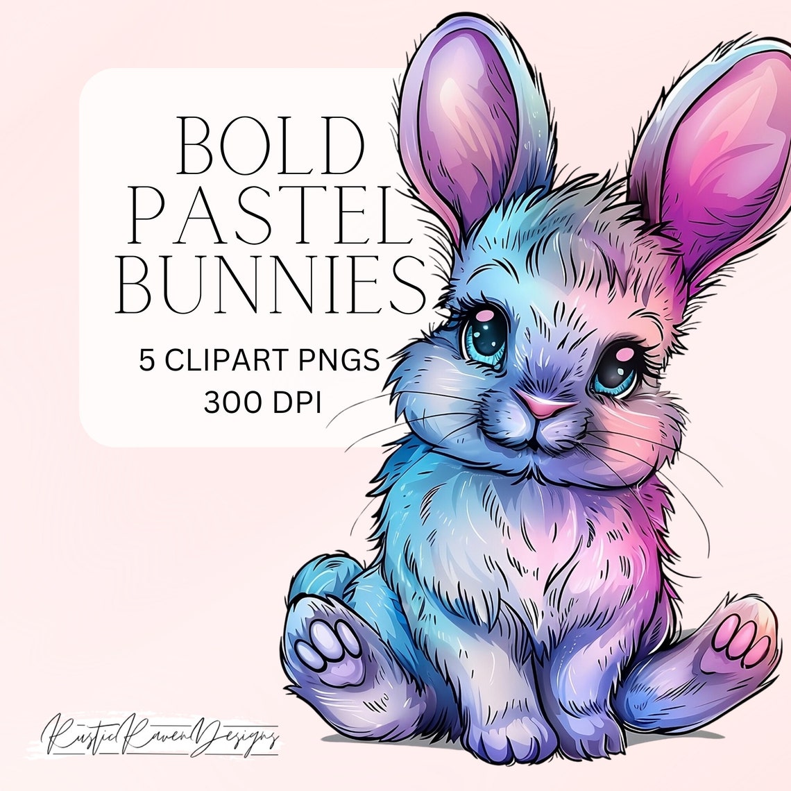 Pastel Bunny Clipart, Easter Png, Bunny Png, Rabbit Png, Easter Clipart ...