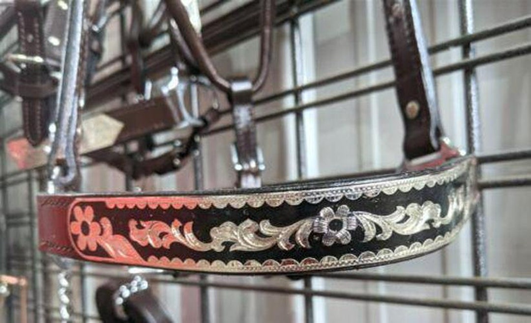 Horse Silver Show Halter Black Accents Horse Size - Etsy