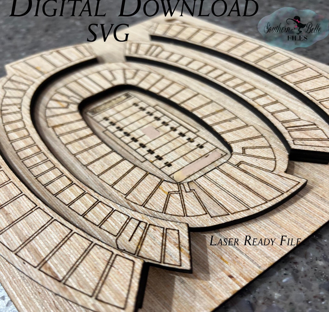 Football Stadium SVG File 3D Model Sports Stadium Laser Ready - Etsy ...