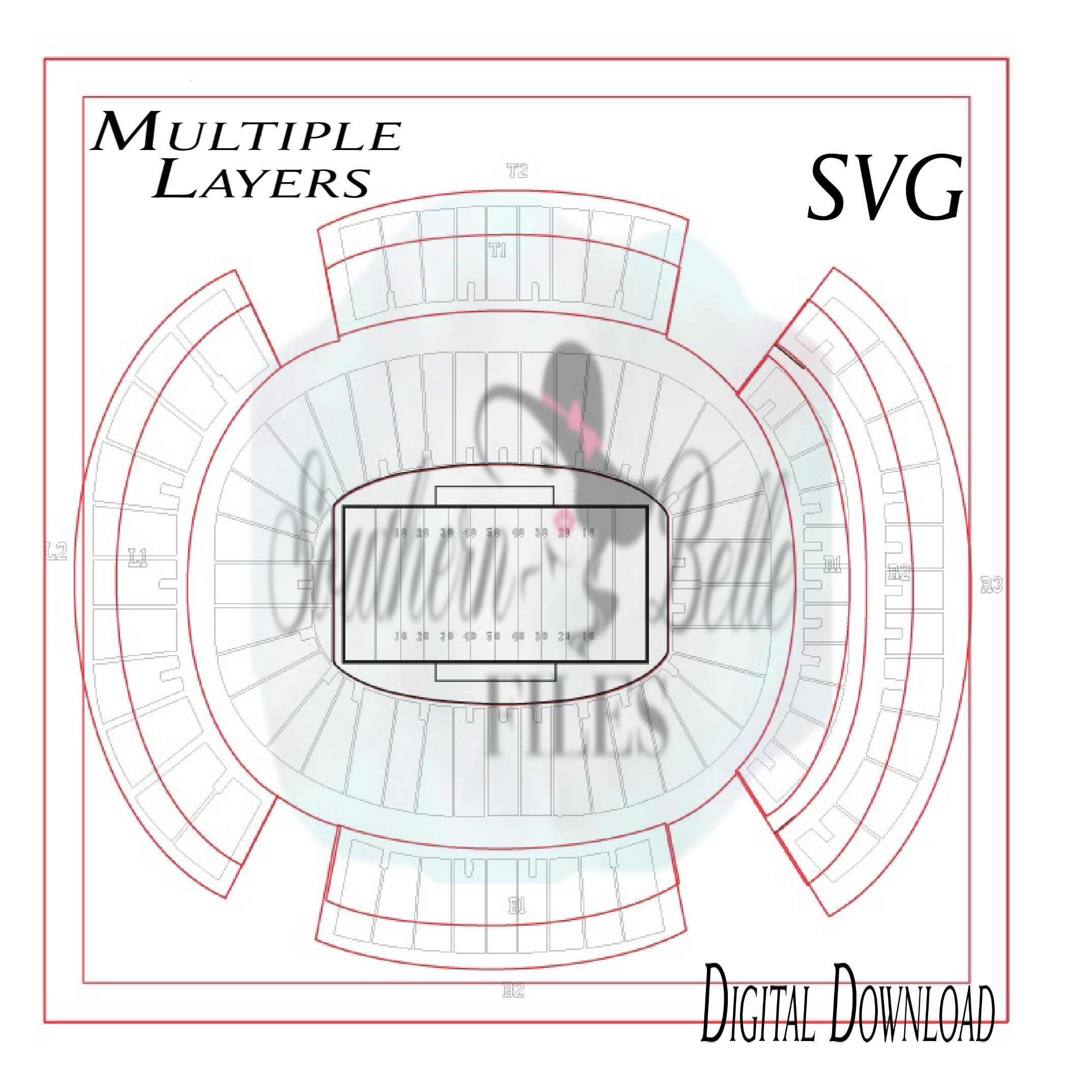 Football Stadium SVG File 3D Model Replica SVG File - Etsy UK