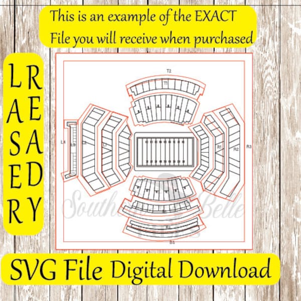 Layered Football Stadium Laser Files - Etsy