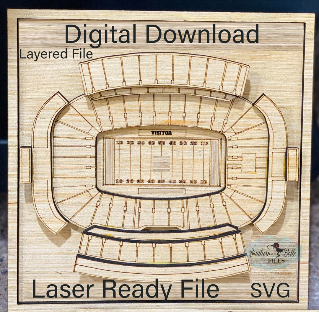 Football Stadium Replica SVG, Laser Ready Multiple Layered File ...