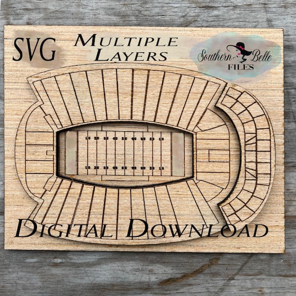 Layered Football Stadium Laser Files - Etsy